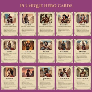 Ancient Roman Mythology Trading Cards | 15 Hero Printable Set ...