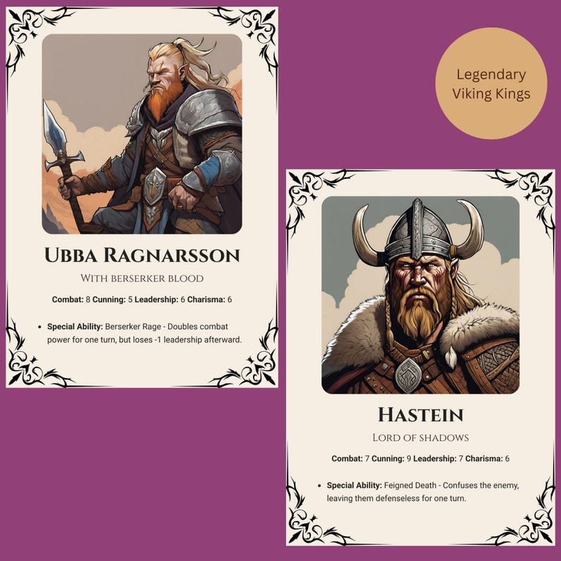 Norse Mythology Trading Card Game: Viking Kings Deck (digital Download ...