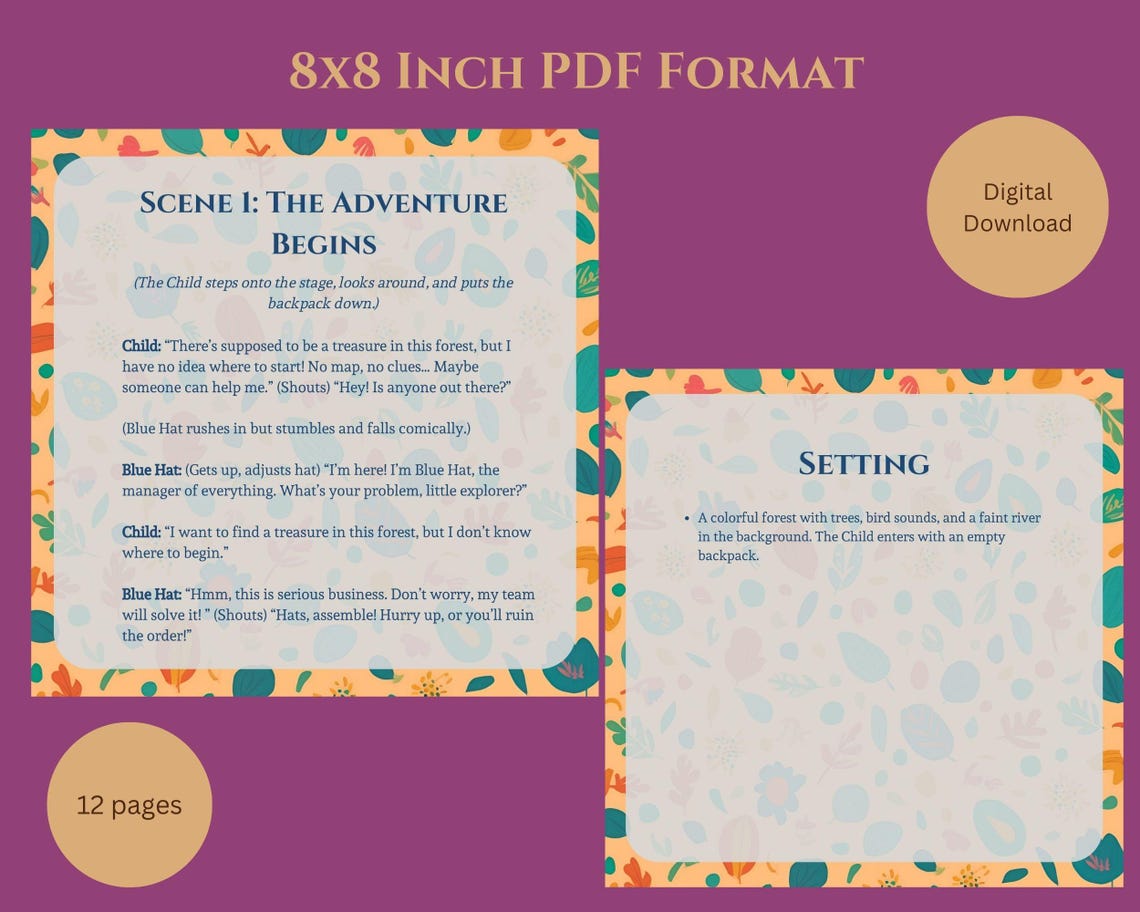 Children's Six Thinking Hats Play Script: Educational Theater (PDF) - Etsy