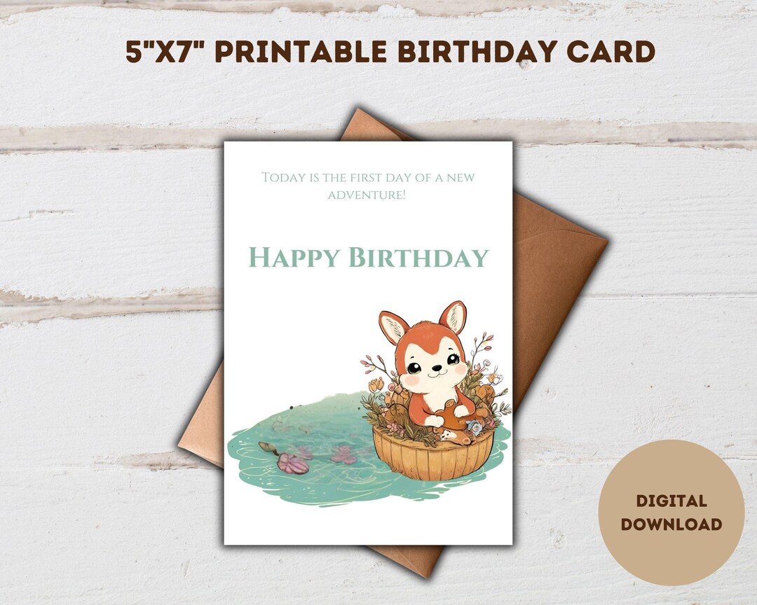 Printable Birthday Card | Squirrel Birthday Card | Digital Download ...