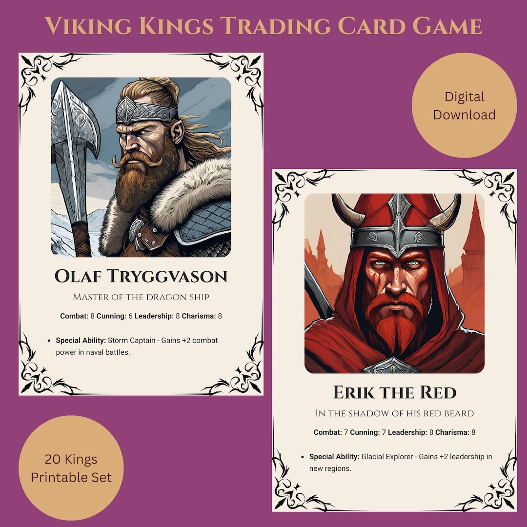 Norse Mythology Trading Card Game: Viking Kings Deck (digital Download ...