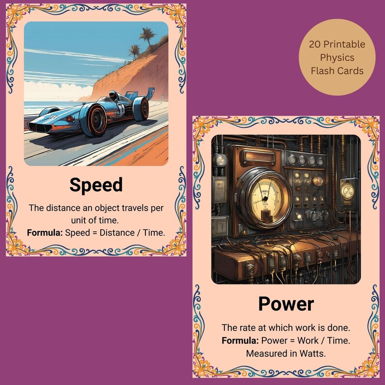 Physics Flash Cards: STEM Study Set (digital Download) - Etsy