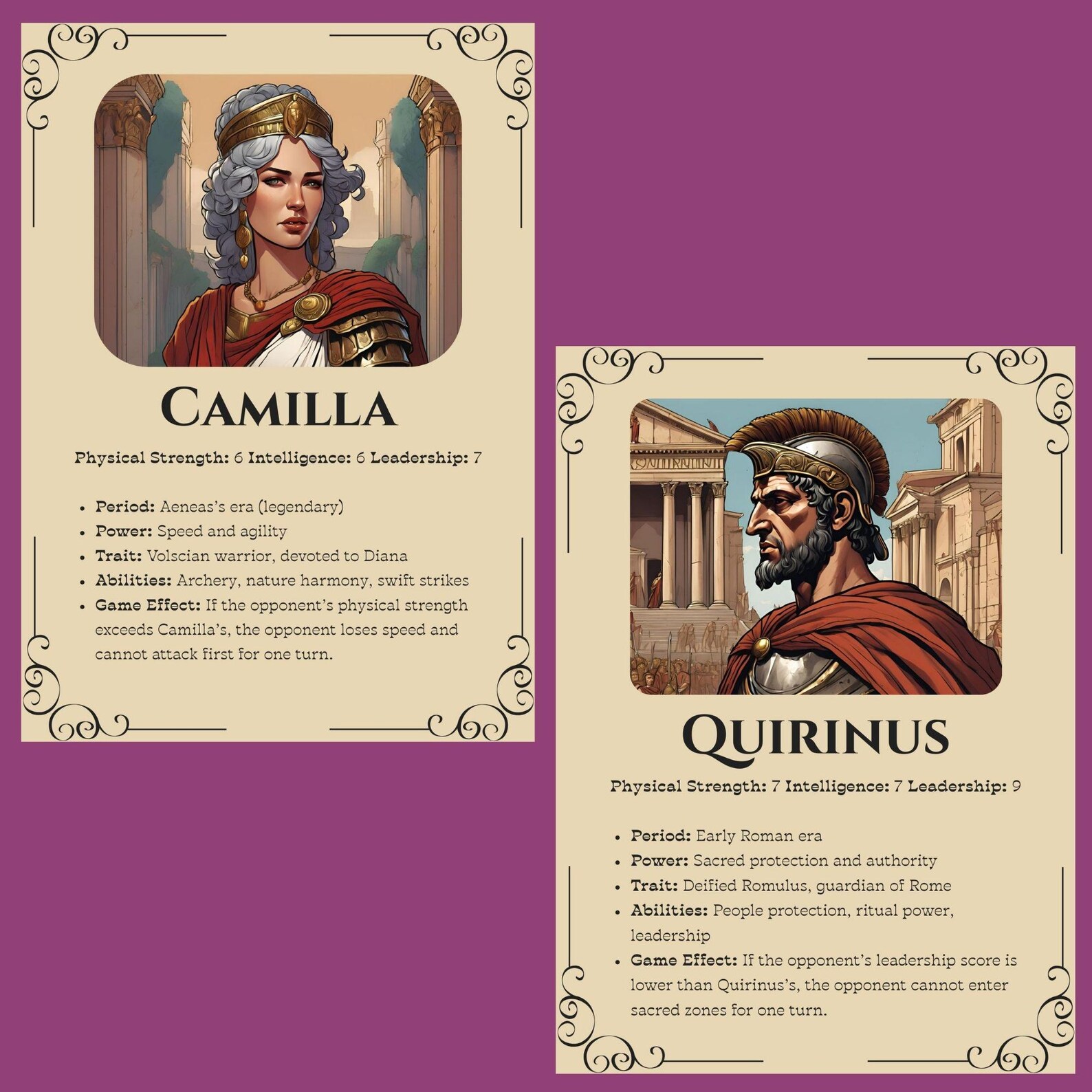 Ancient Roman Mythology Trading Cards | 15 Hero Printable Set ...