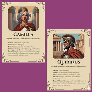 Ancient Roman Mythology Trading Cards | 15 Hero Printable Set ...