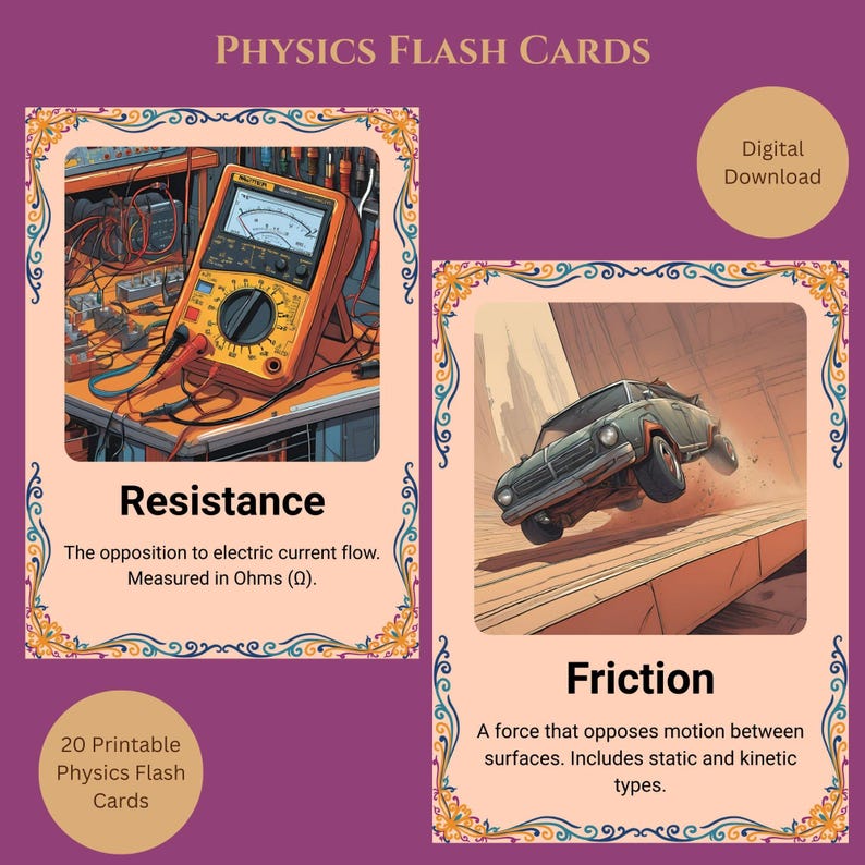 Physics Flash Cards: STEM Study Set (digital Download) - Etsy