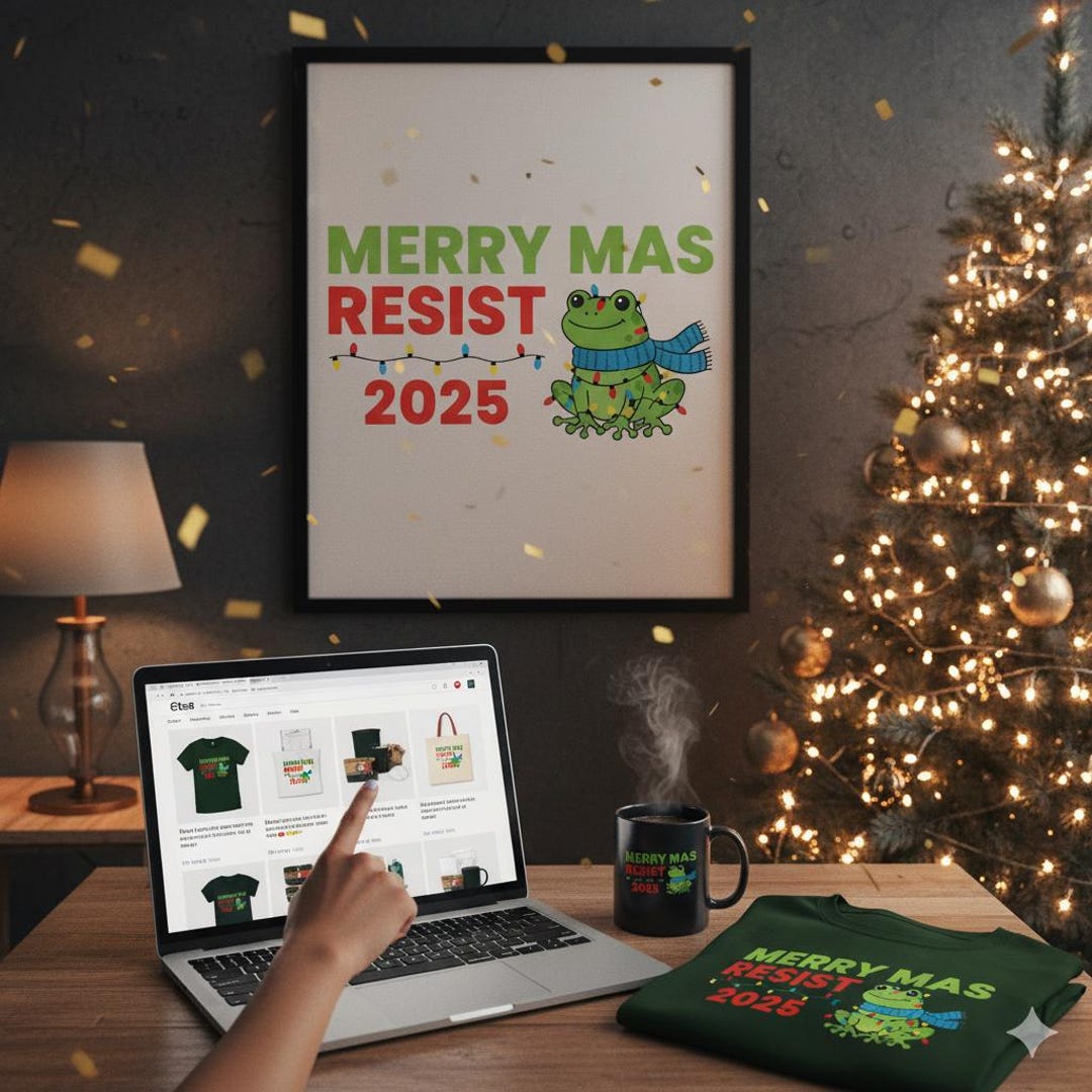 Merry Mas Frog PNG | Cute Christmas Frog Lights Design | Holiday 2025 ...