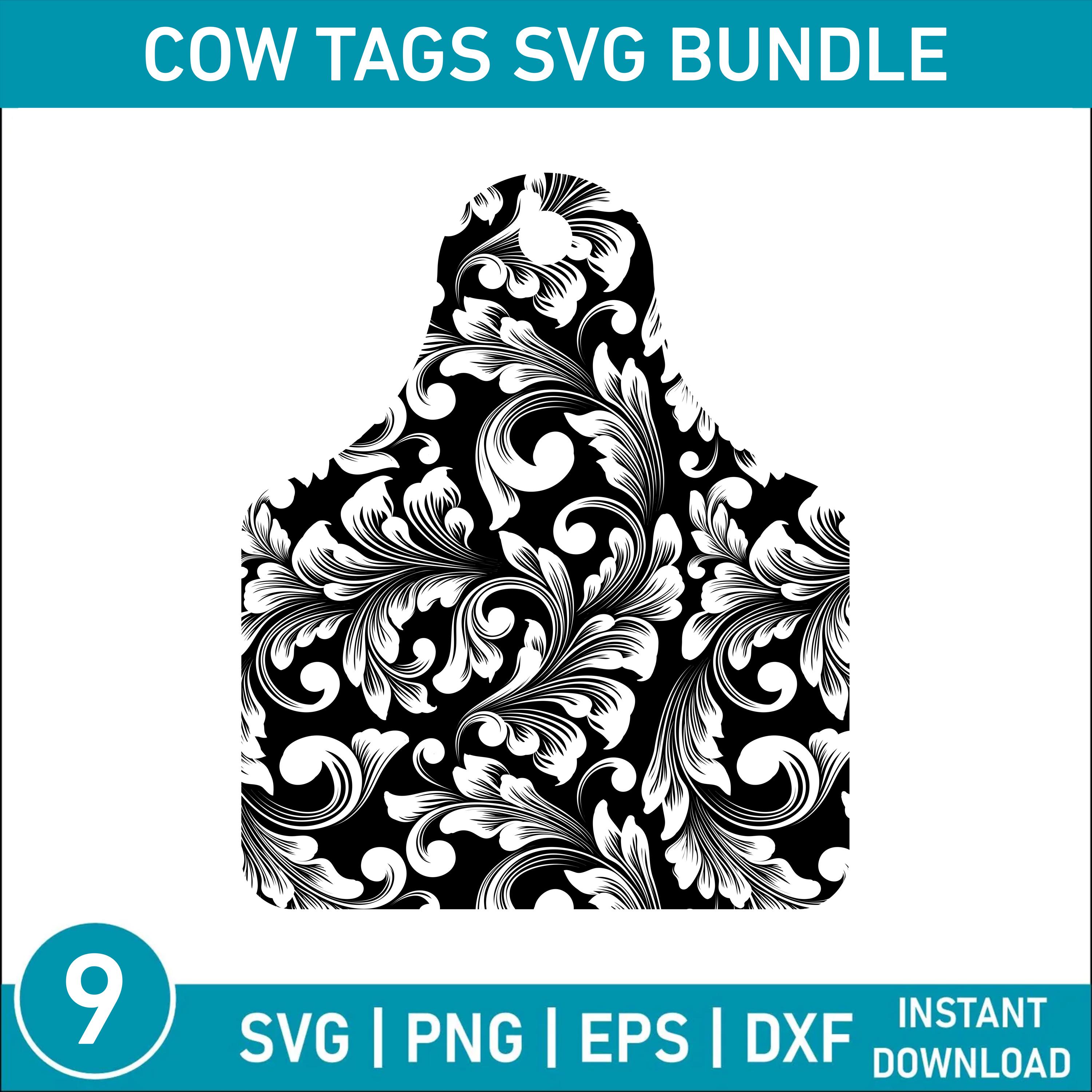 Ear Tag SVG Bundle | Cattle Tag PNG Laser Engraving File | Western ...