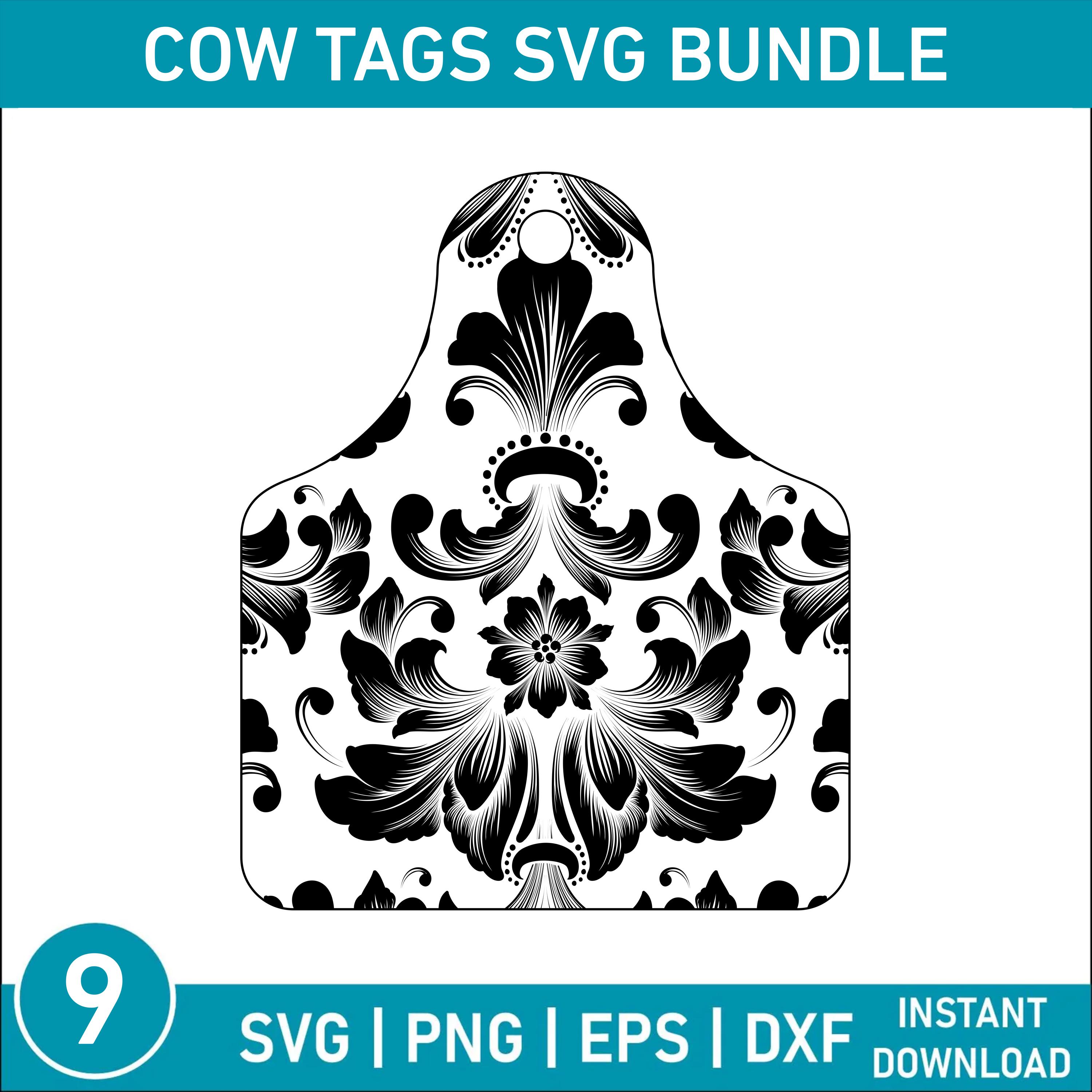 Ear Tag SVG Bundle | Cattle Tag PNG Laser Engraving File | Western ...