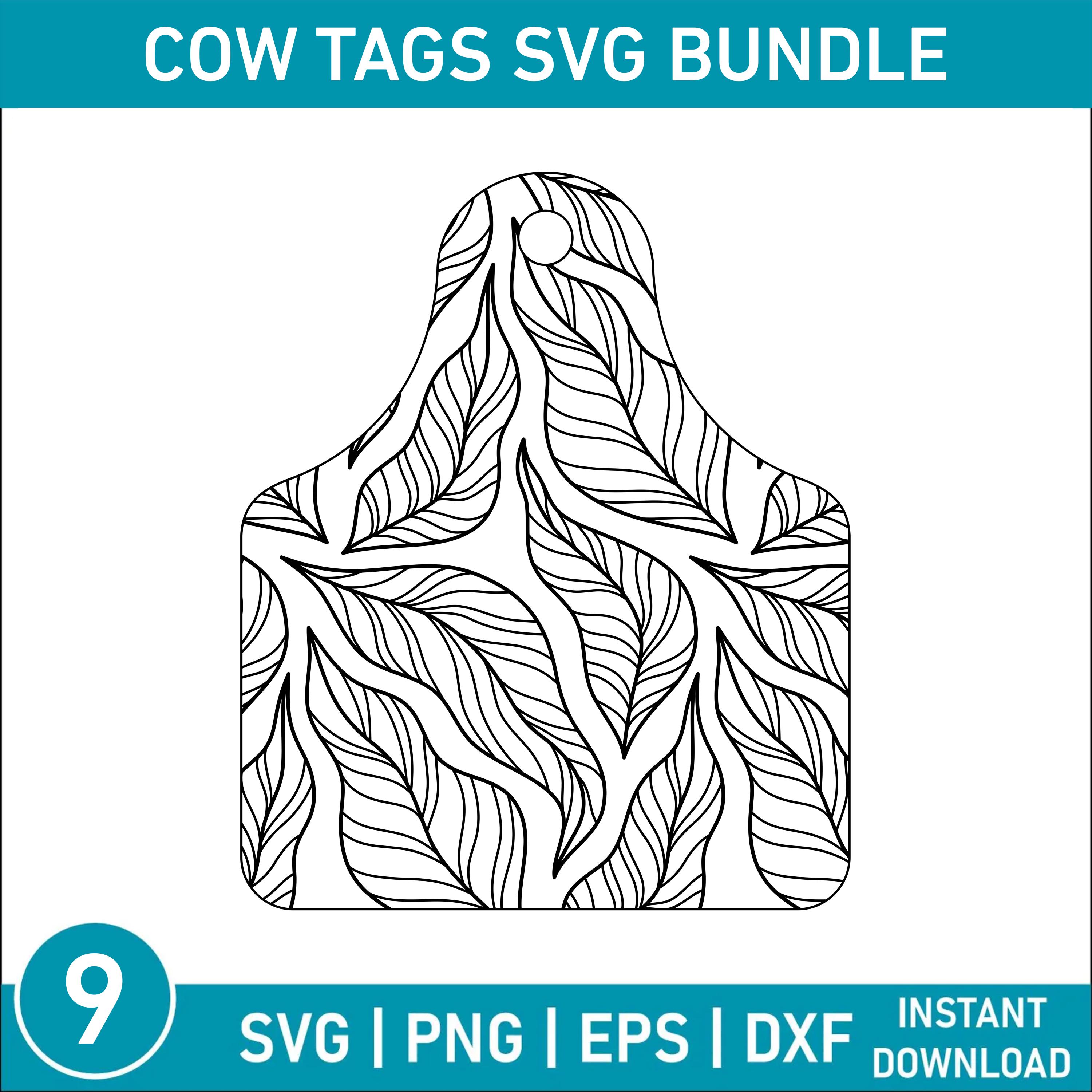 Ear Tag SVG Bundle | Cattle Tag PNG Laser Engraving File | Western ...