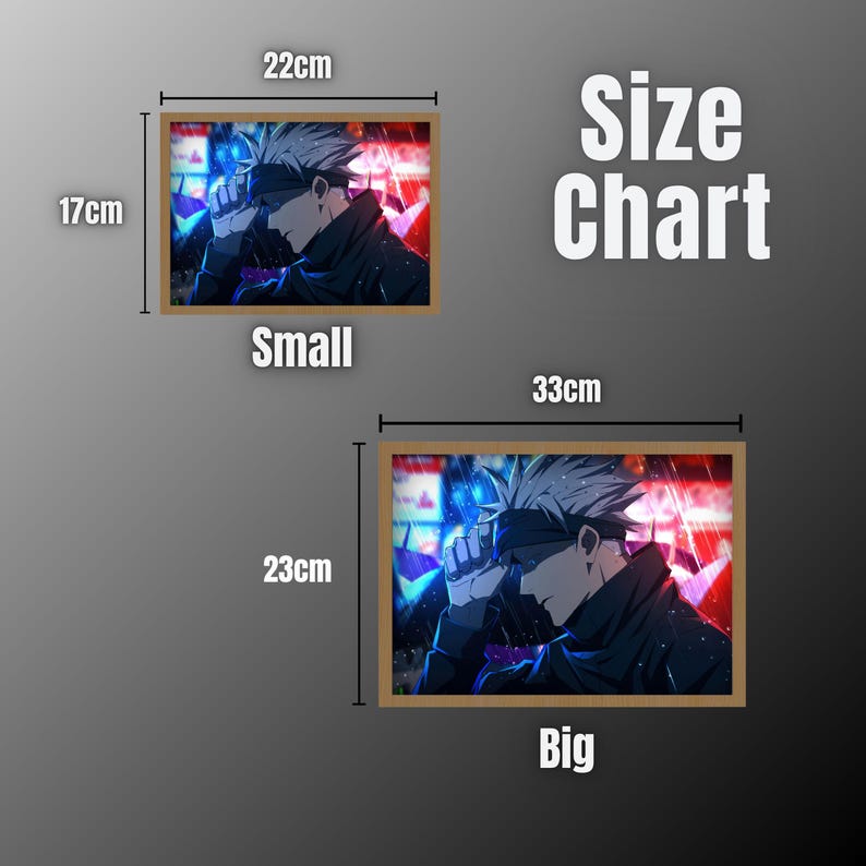 Light Frame Satoru Gojo Neon - Jujutsu Kaisen / Anime Poster / Satoru ...