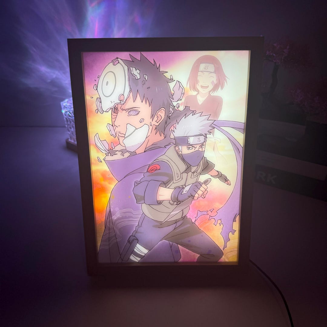 Light Frame Team 7 Obito, Kakashi and Rin - Naruto / Anime Poster - Etsy