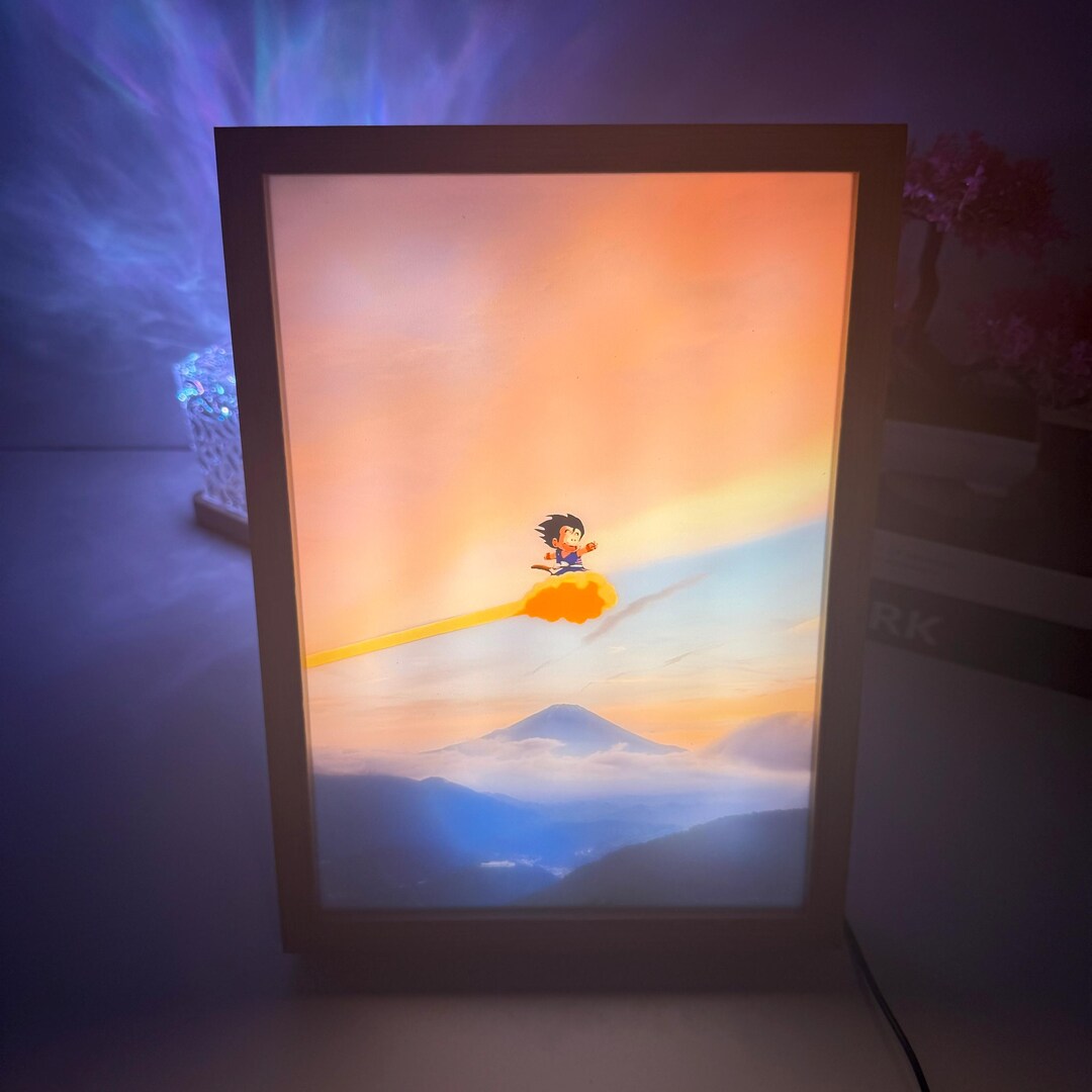 Light Frame Goku & Mount Fuji - Dragon Ball / Anime Poster / Son Goku ...