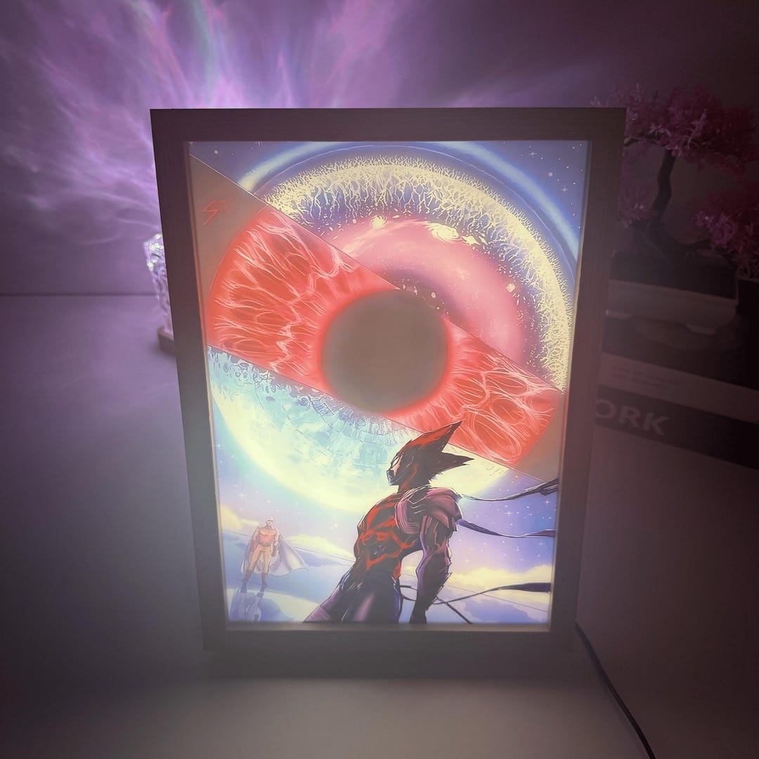 Light Frame Garou Vs Saitama - One Punch Man / Anime Poster - Etsy