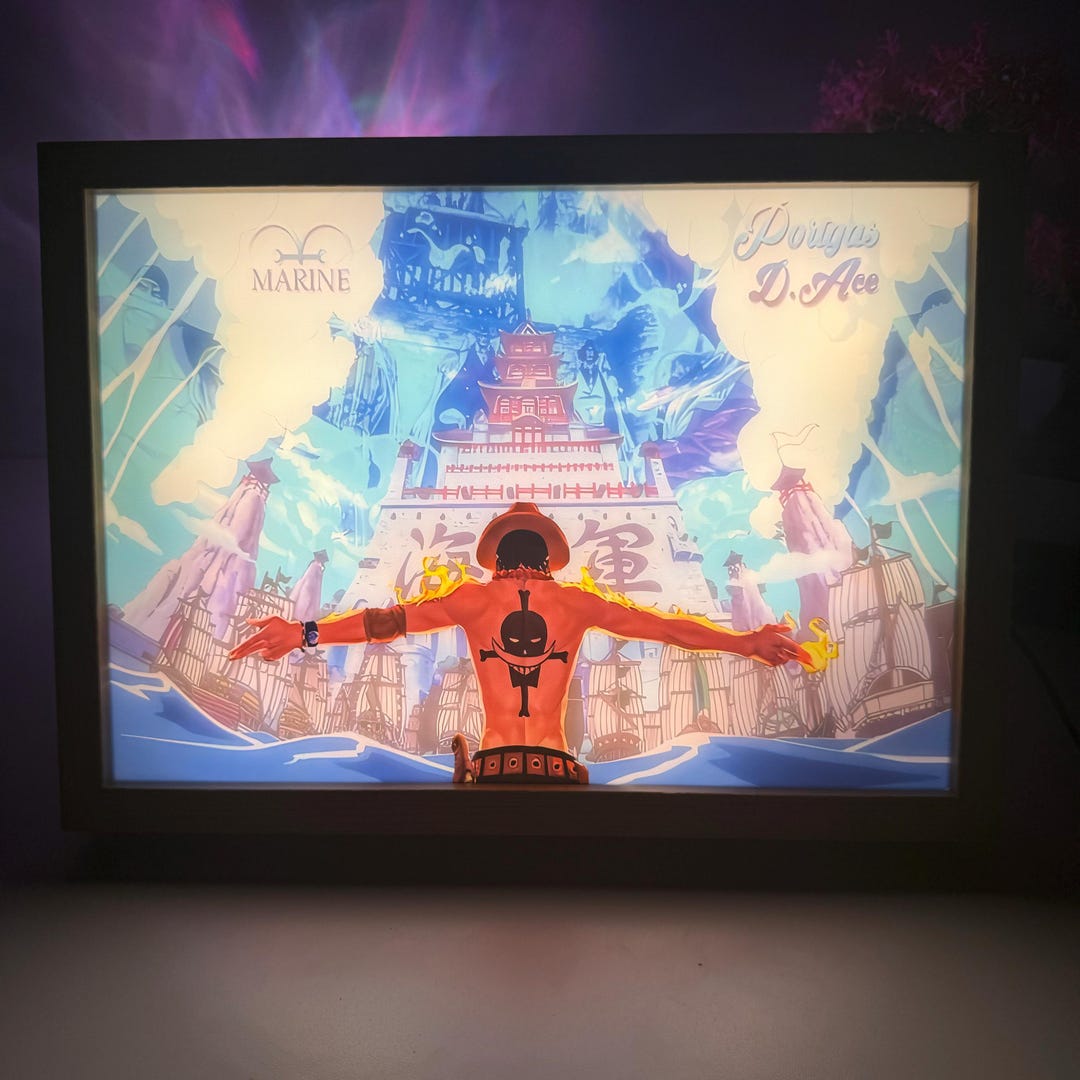 Light Frame Ace Marine Ford - One Piece / Anime Poster / Ace Poster - Etsy