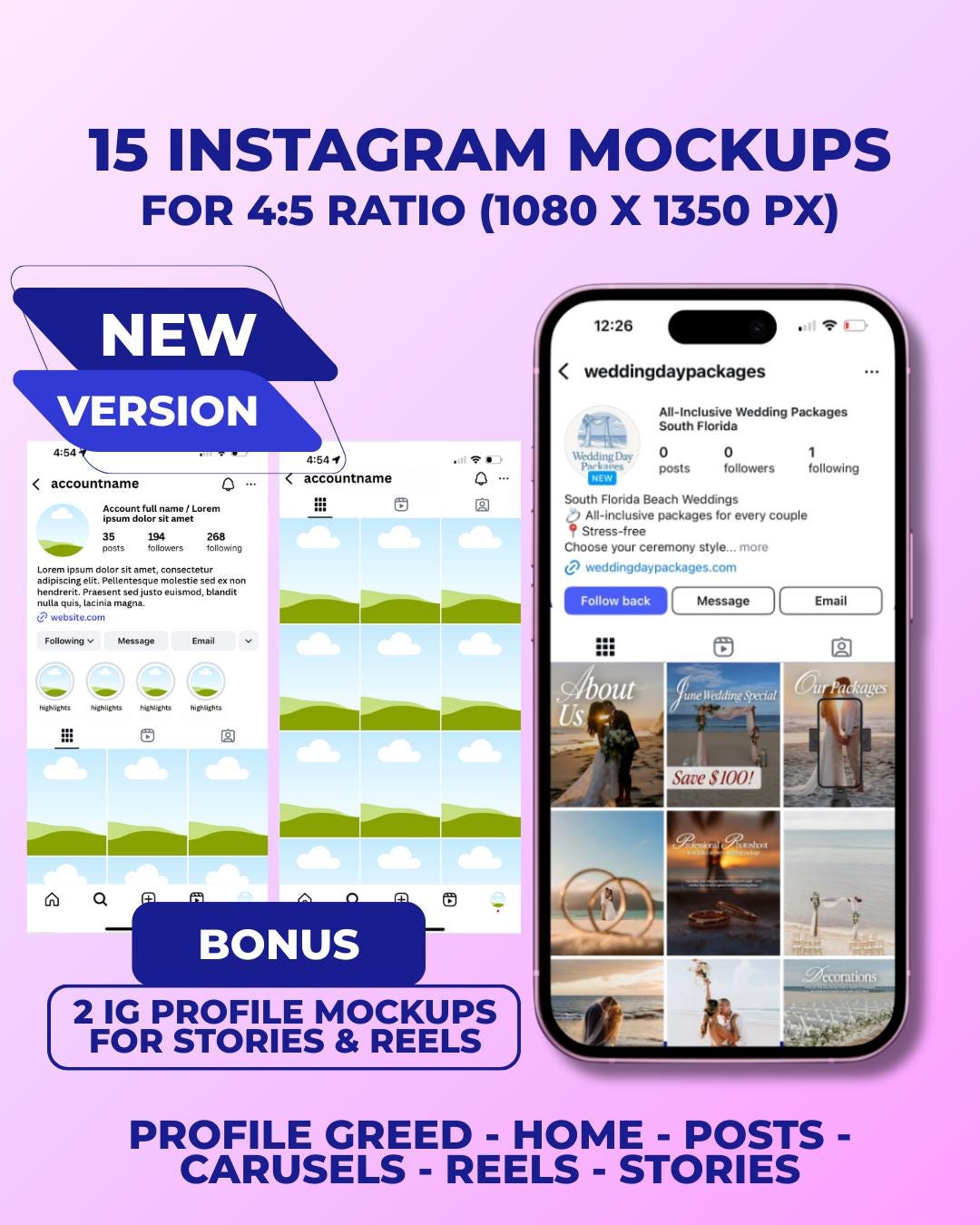 Instagram Profile & Feed Canva Mockup Template | Templates Canva ...