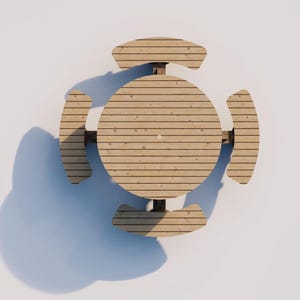 Round Picnic Table DIY Plans – Digital Woodworking Blueprint - Etsy