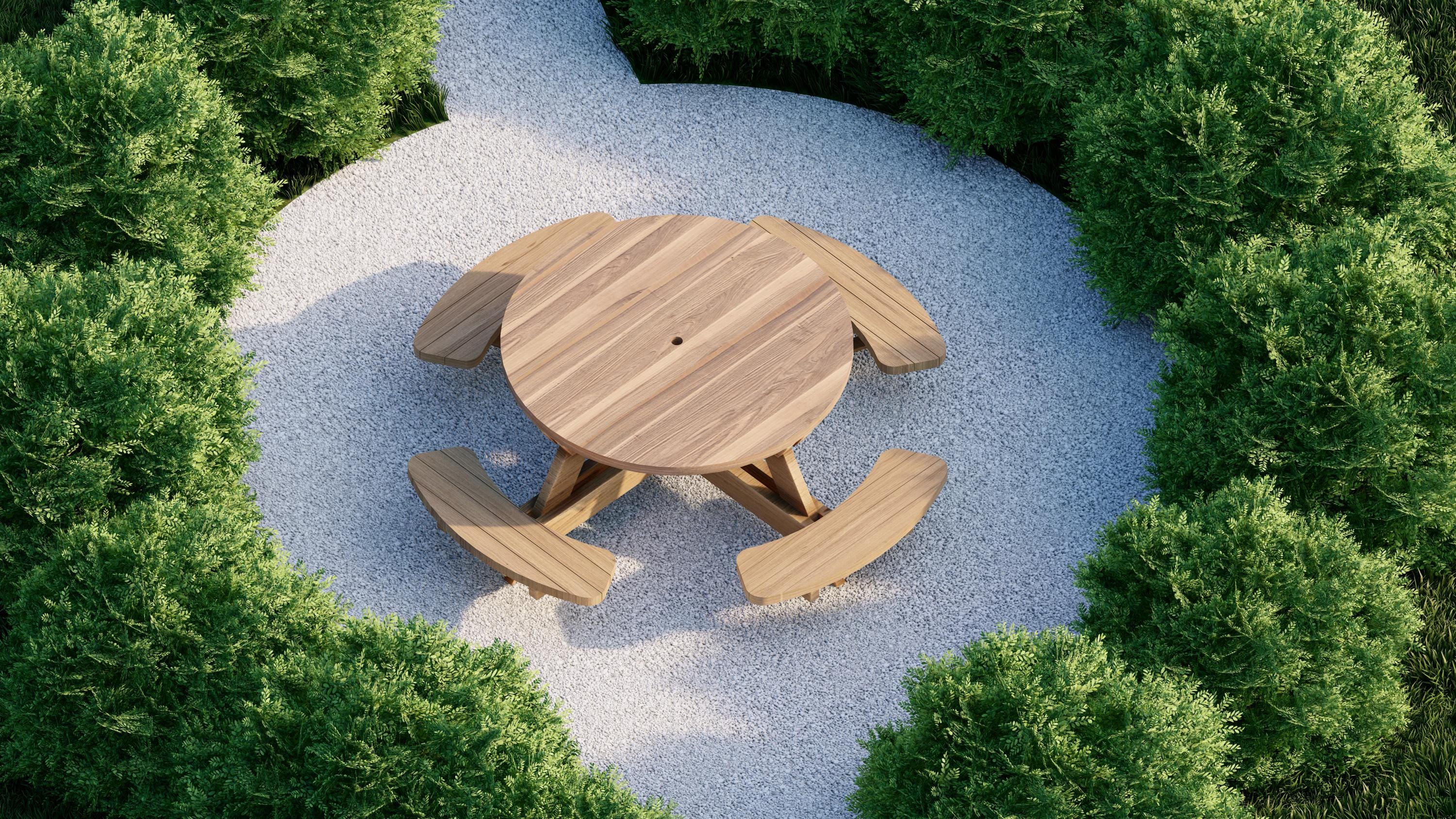 Round Picnic Table DIY Plans – Digital Woodworking Blueprint - Etsy