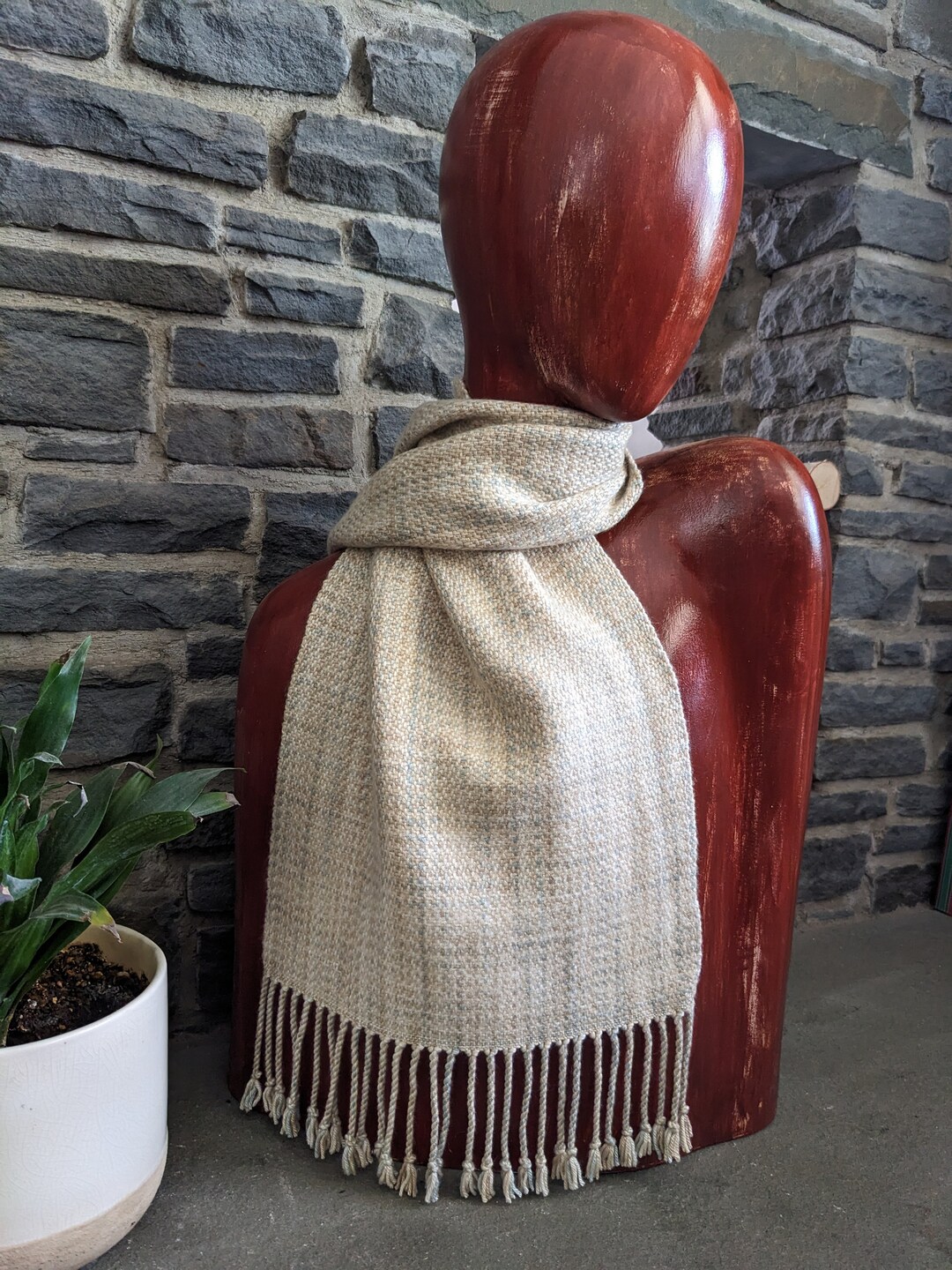 Hand Woven and Hand Dyed Cashmere and Silk Scarf - Multi Colored Broken ...