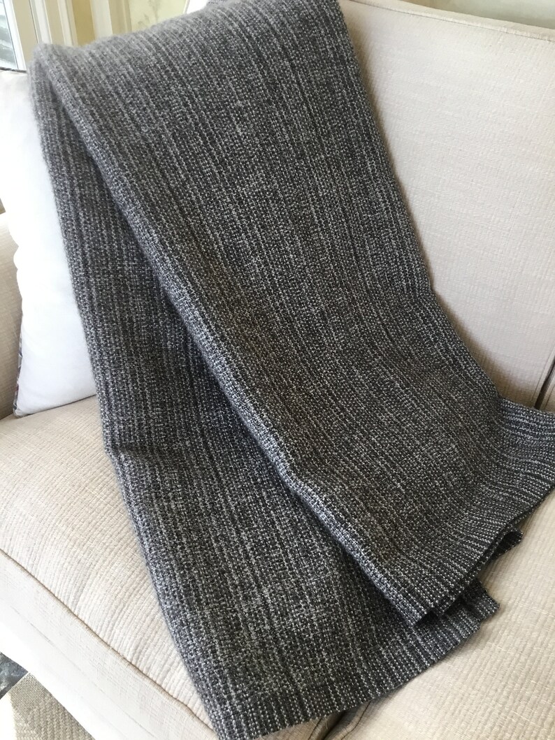 Alpaca Handwoven Throw Charcoal Natural Yarns Hand Woven | Etsy