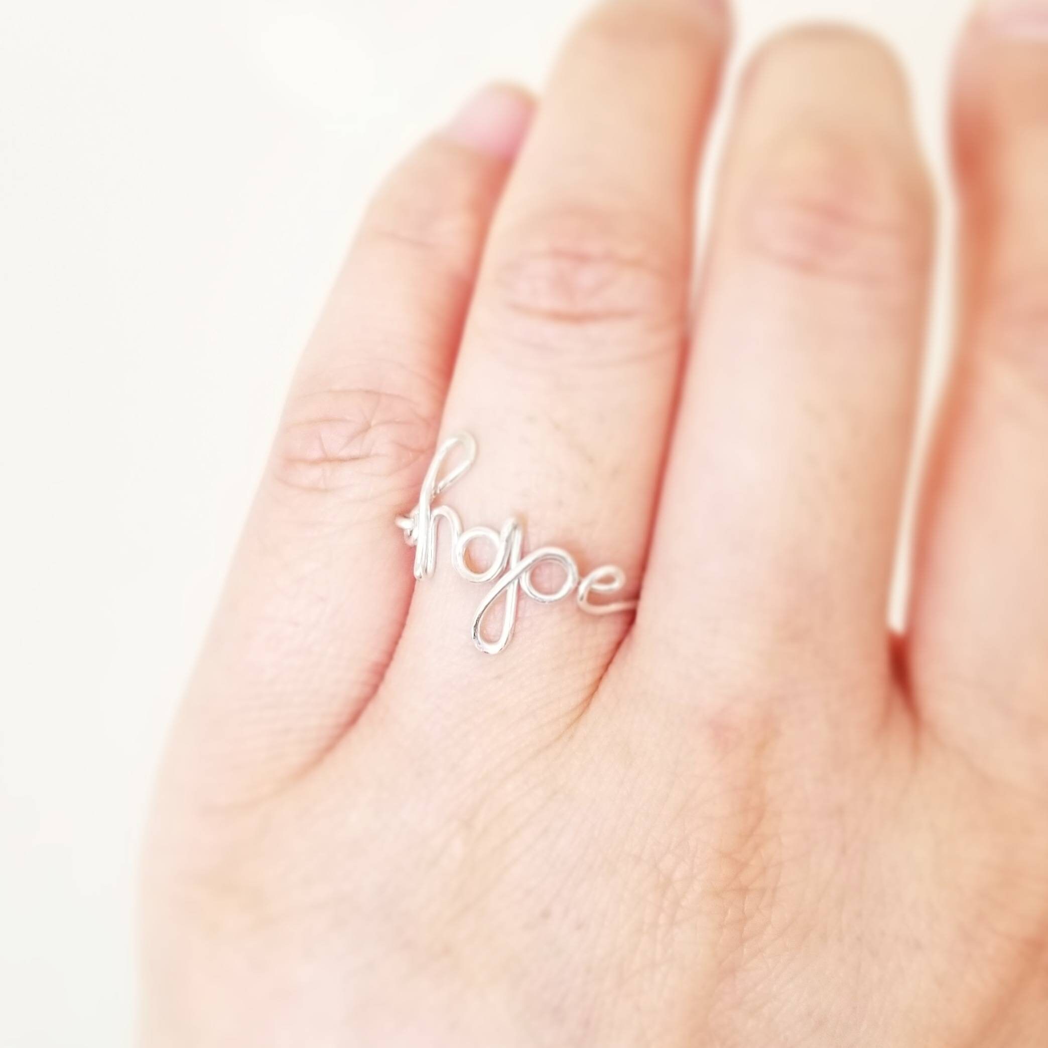Personalized Word Ring-wire Hope Ring-simple Best Friend Ring-wire ...