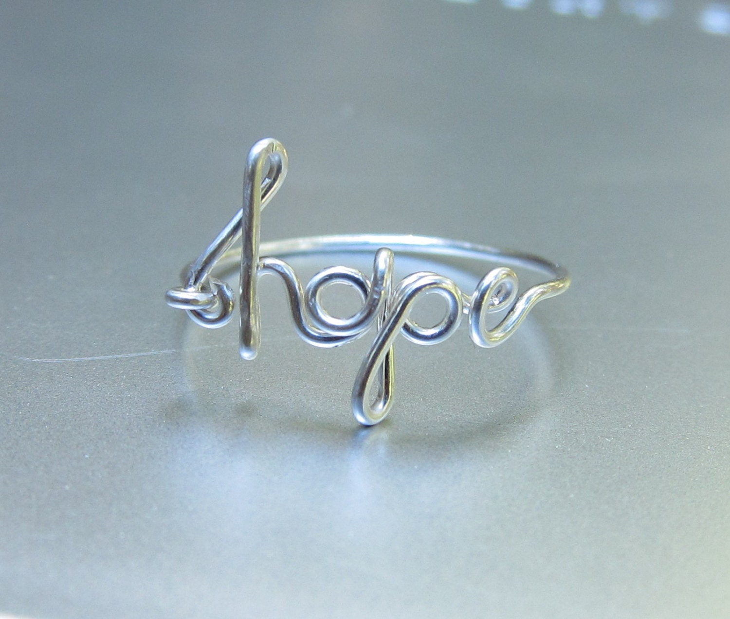 Personalized Word Ring-wire Hope Ring-simple Best Friend | Etsy