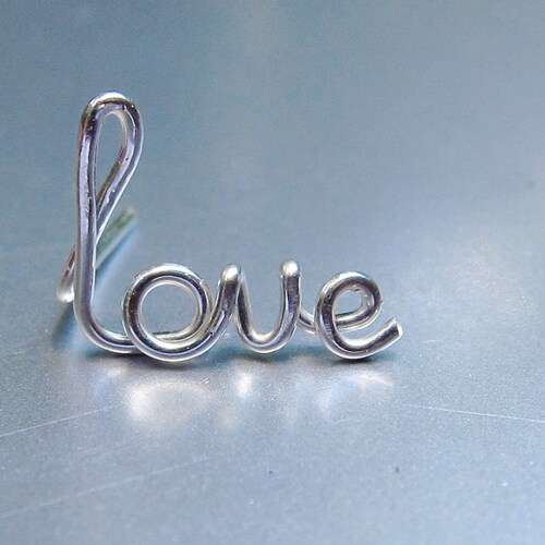 Love Earring in Sterling Silver Word Ear Crawler Gold Love - Etsy
