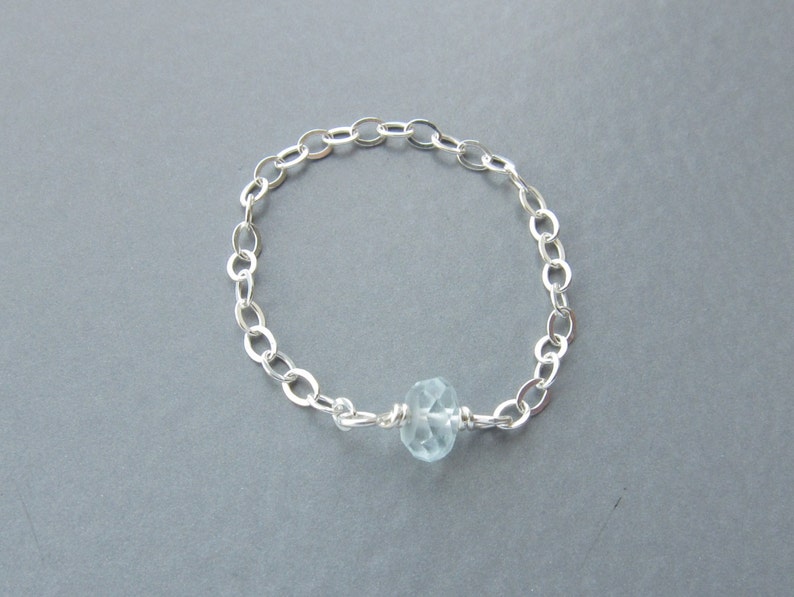 Turquoise Chain Ring-choose Your Birthstone Ring-blue Gemstone Ring ...