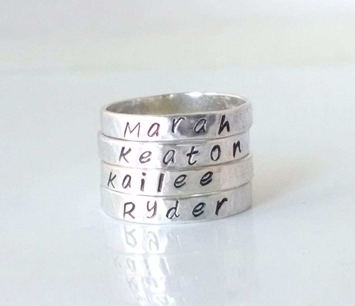 Engraved Ring-sterling Silver-best Friend Ring-personalized - Etsy