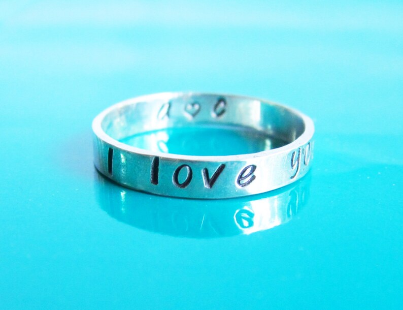 Engraved Ring-Sterling Silver-Best Friend Ring-Personalized | Etsy