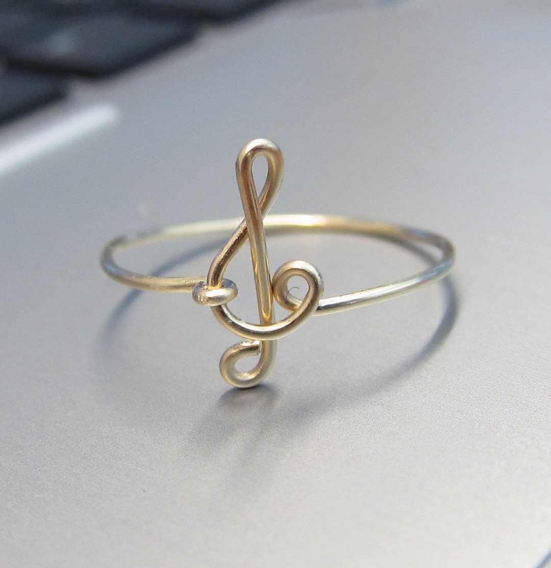 Wire Treble Clef Ring-dainty Music Gift-wire Music Ring-music Note ...