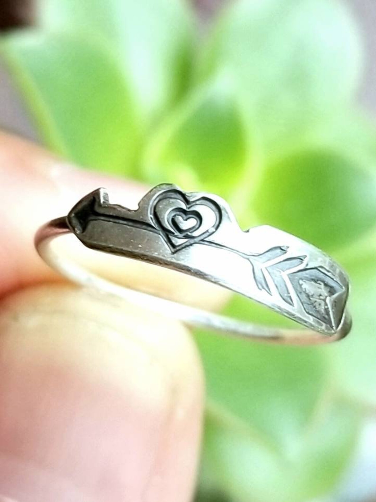 Arrow Heart Love Ring-best Friend Ring-stackable Ring-sterling - Etsy