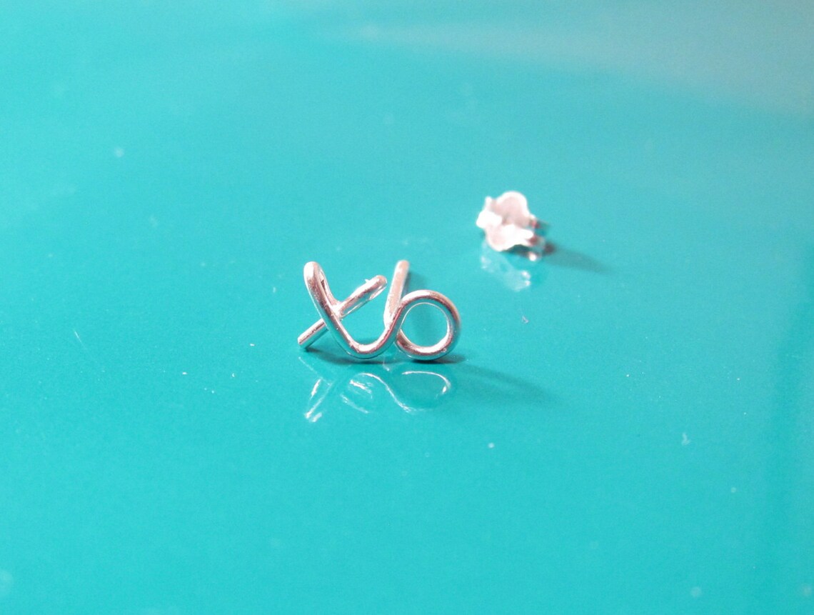 Single Sterling Silver XO Earring Hugs and Kisses Earring - Etsy