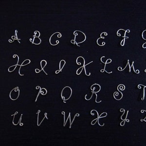 Wire Cursive Initial Necklace-initial Necklace-cursive Monogram Jewelry ...