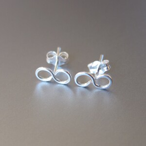Infinity Stud Earrings-simple Infinity Jewelry-figure 8 Earrings-dainty ...