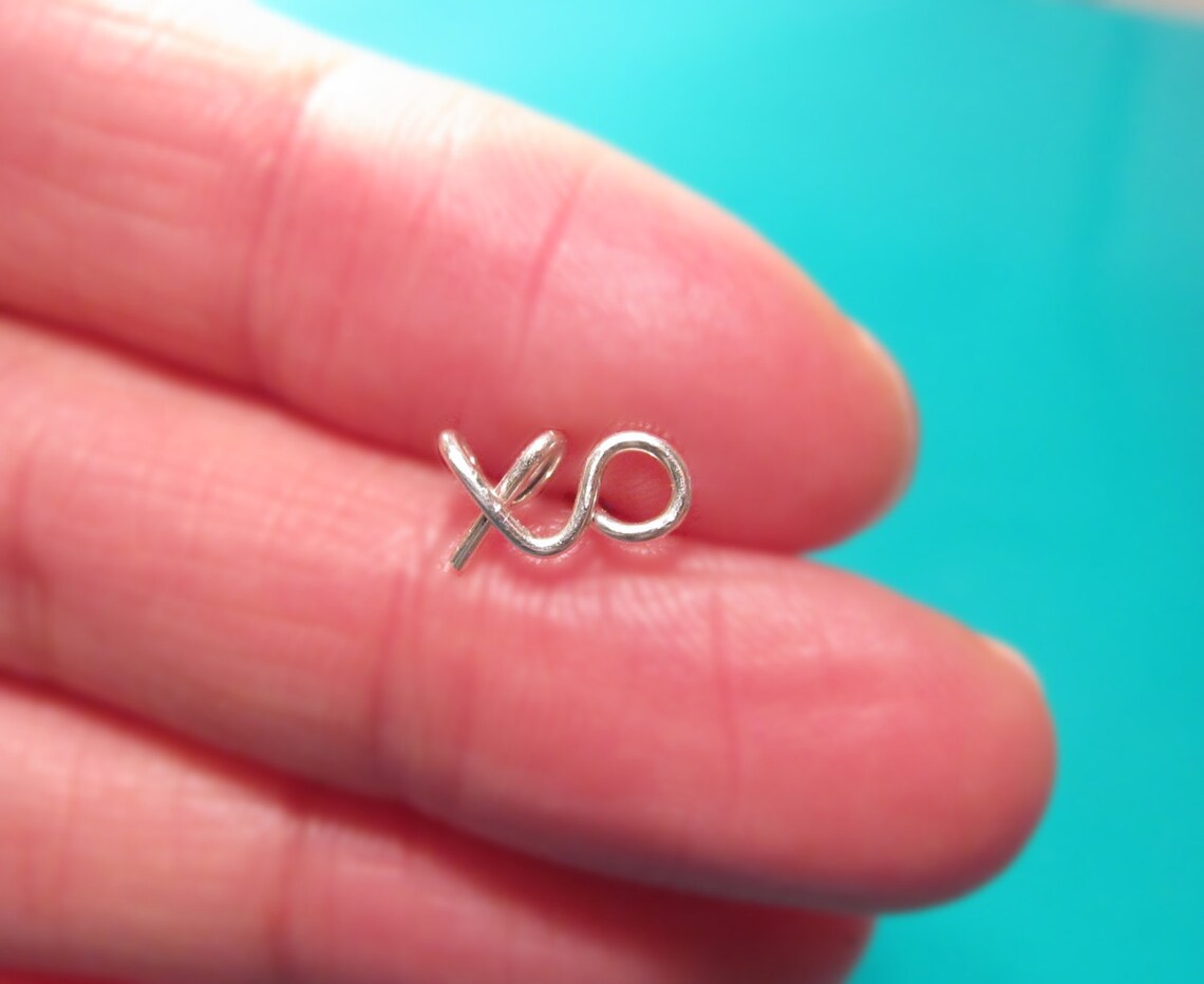 Single Sterling Silver XO Earring Hugs and Kisses Earring - Etsy
