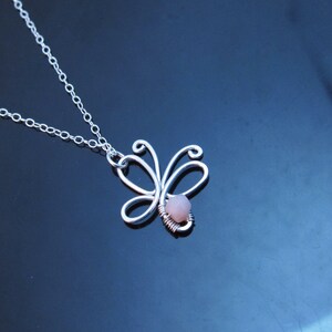 Silver Wire Butterfly Necklace-birthstone Butterfly Necklace-dainty ...