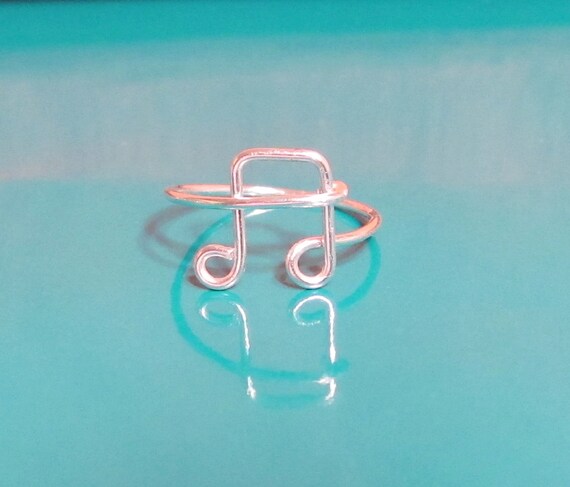 Dainty Music Note Ring-Simple Wire Music Ring-Music Note | Etsy