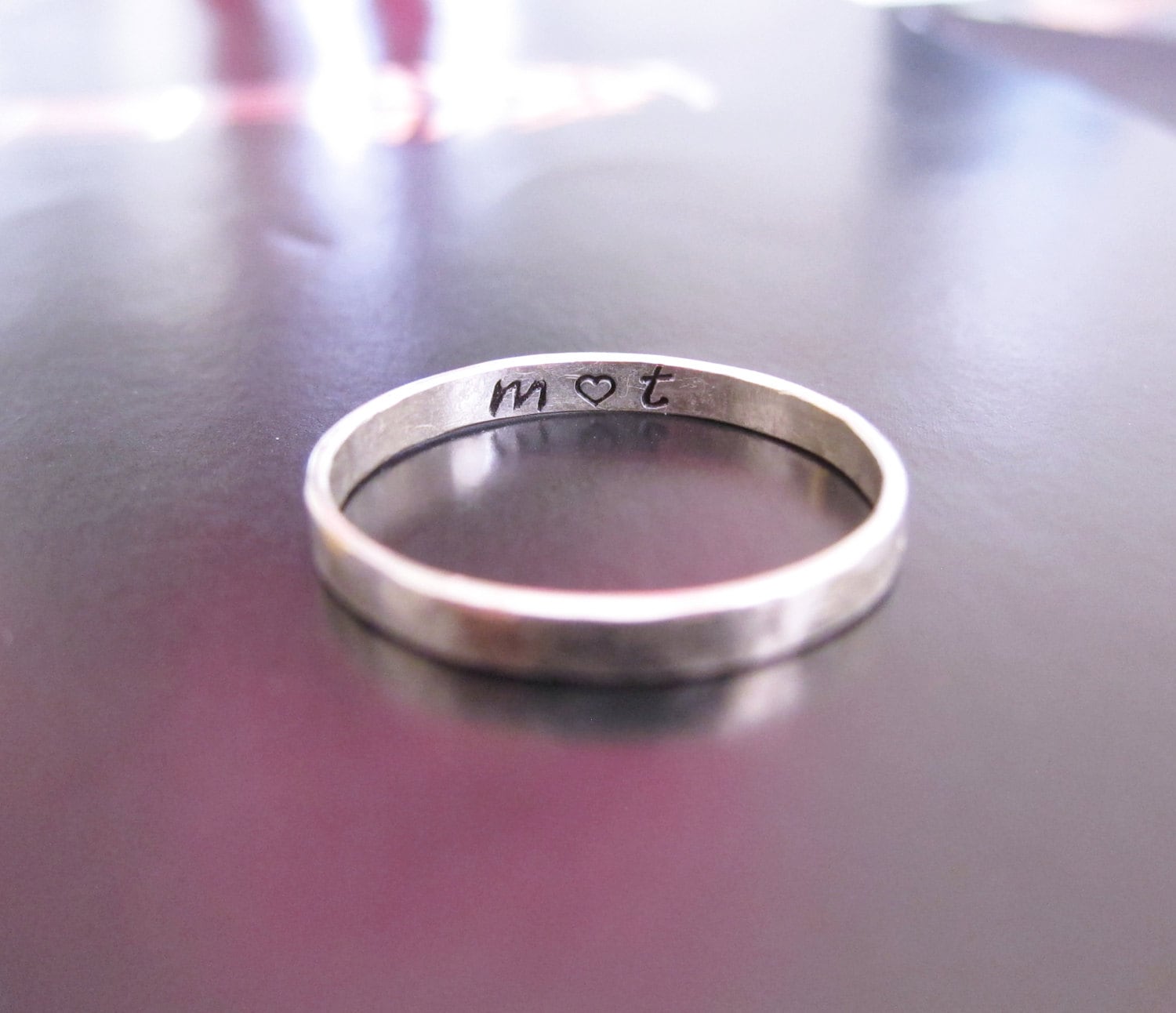 Engraved Ring-Sterling Silver-Best Friend Ring-Personalized | Etsy