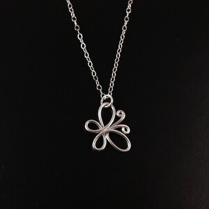 Wire Butterfly Necklace Sterling Silver-14k Rose Gold-gold Filled ...