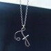 Wire Cursive Initial Necklace-initial Necklace-cursive Monogram Jewelry ...