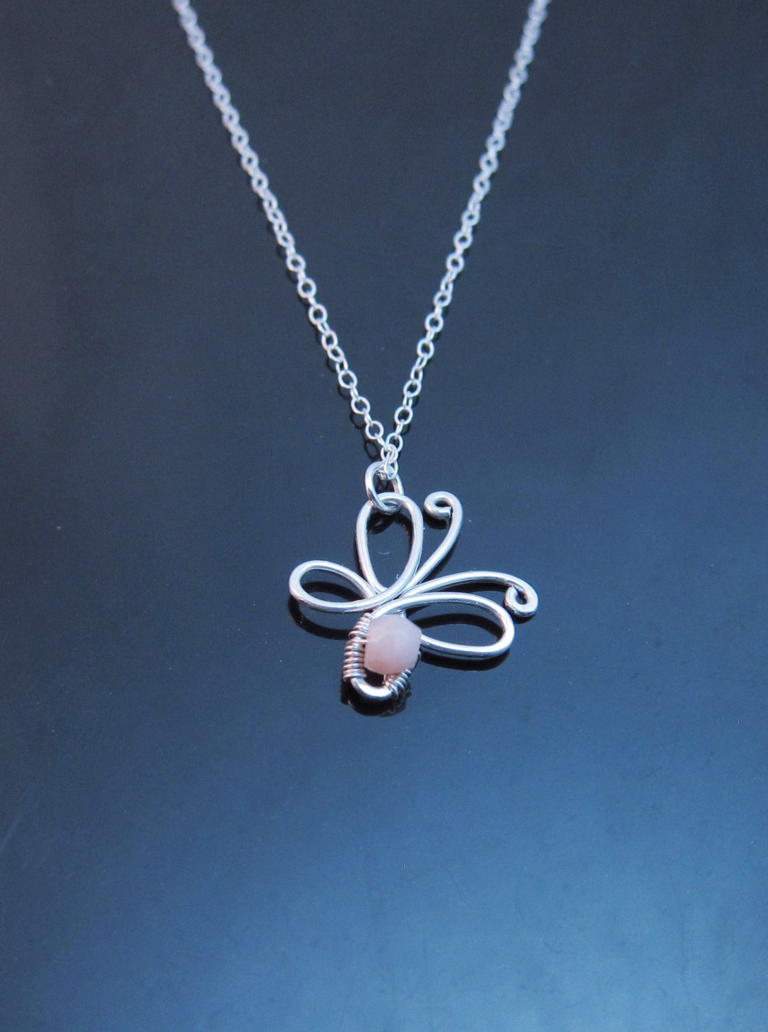 Silver Wire Butterfly Necklace-birthstone Butterfly Necklace-dainty ...