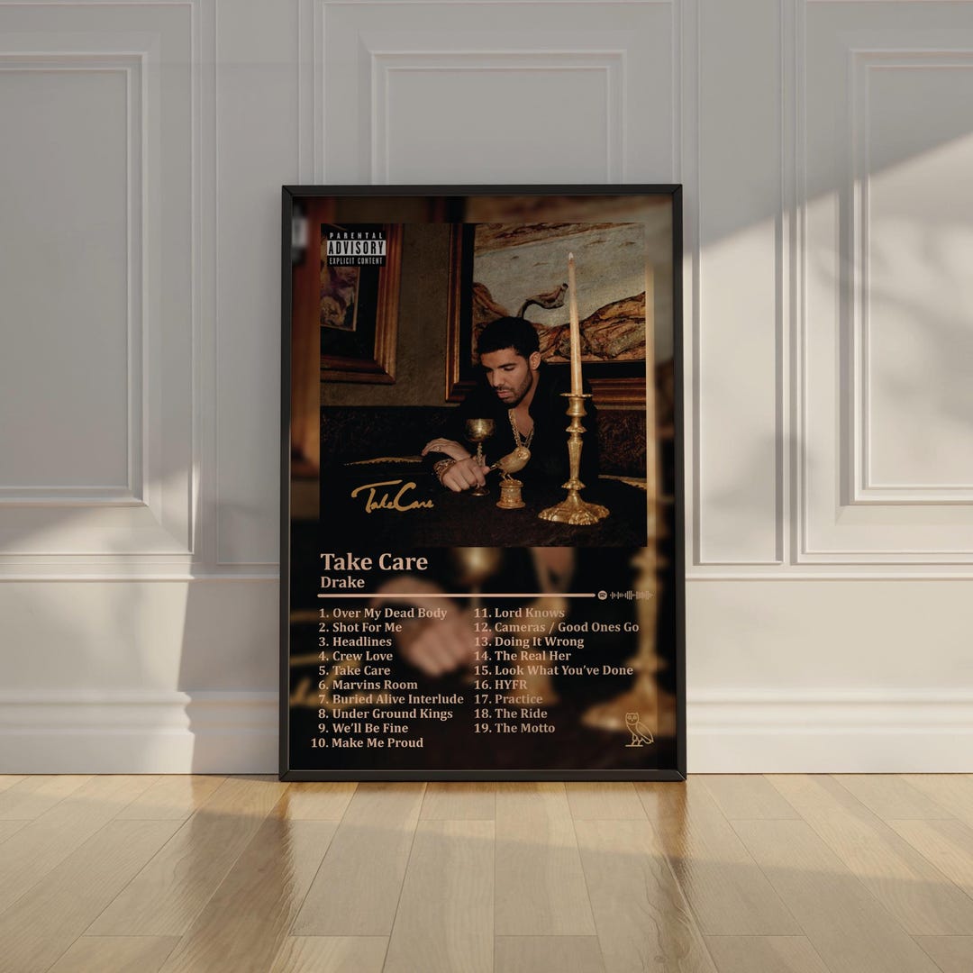 Drake Poster | Take Care Poster | Drake Take Care | Album Cover Poster ...