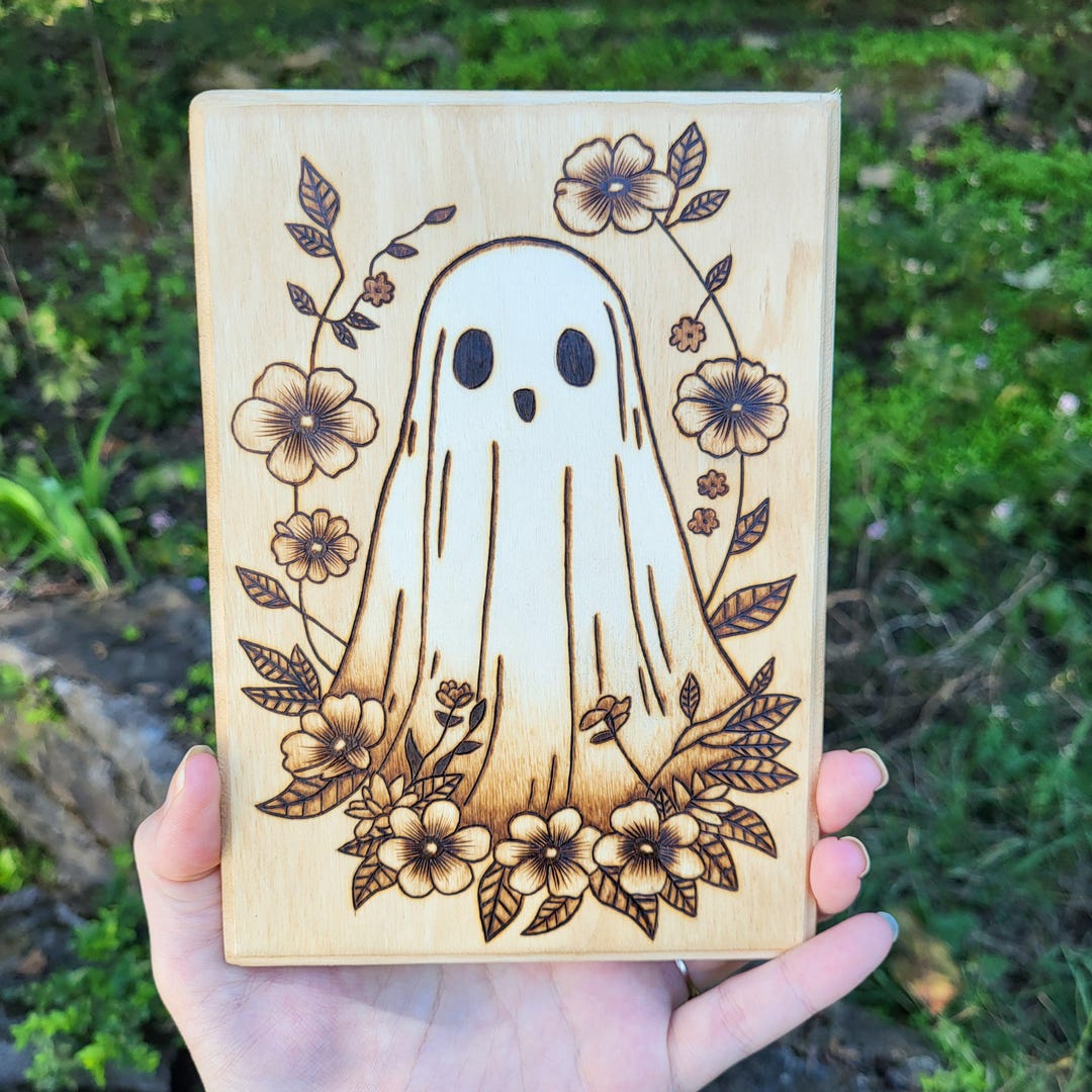 Made to Order. Hand Wood Burned Garden Ghost Wall Hanging. Pyrography ...