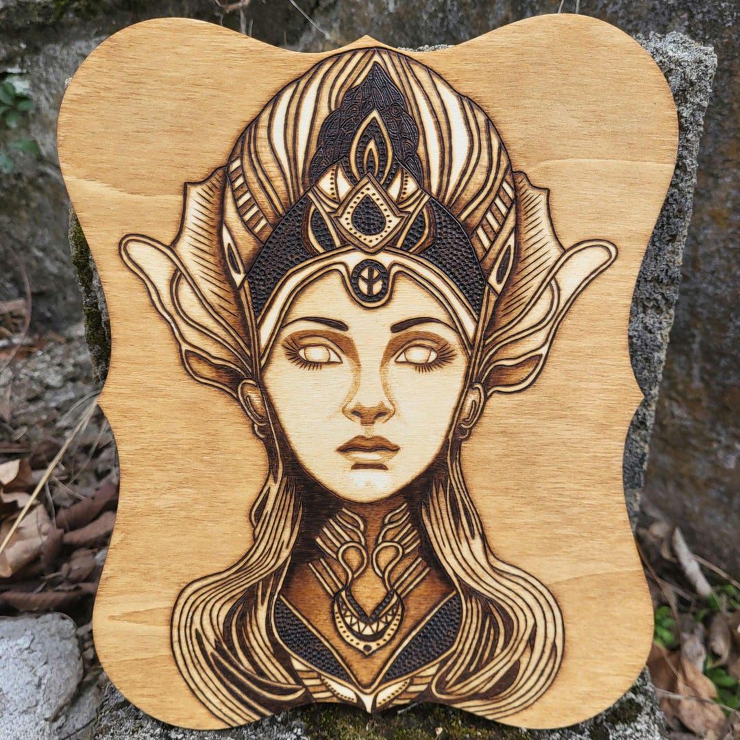 Hand Wood Burned Norse Sea Goddess Rán Wall Hanging. Pyrography ...