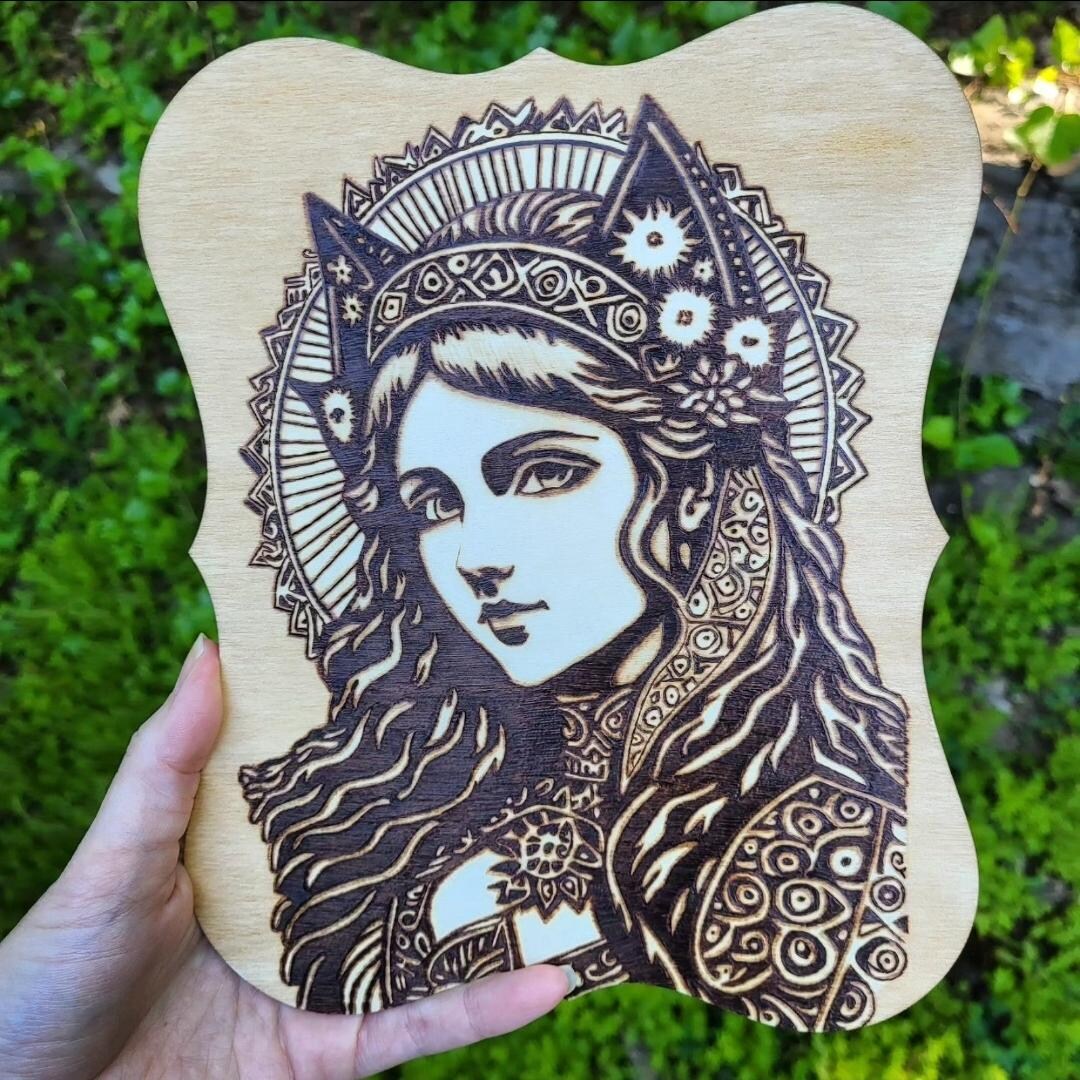 Made-to-order. Hand Wood Burned "the Listener" Goddess Wall Hanging ...