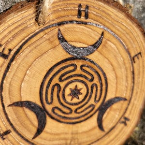 Wood Burned Hekate/hecate Labyrinth/wheel Altar Piece or Ornament ...