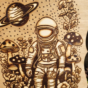 Made to Order. Hand Wood Burned Strange but Familiar Astronaut Wall ...