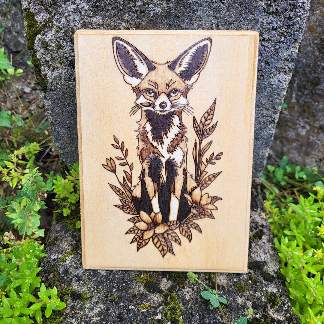 Made to Order. Hand Wood Burned Fennec Fox Wall Hanging. Pyrography ...