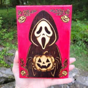 Hand Wood Burned Scream Wall Hanging. Horror. Scary Movie. Halloween ...