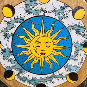 Hand Wood Burned Moon Phase Wall Hanging. Celestial. Sun. Witch ...